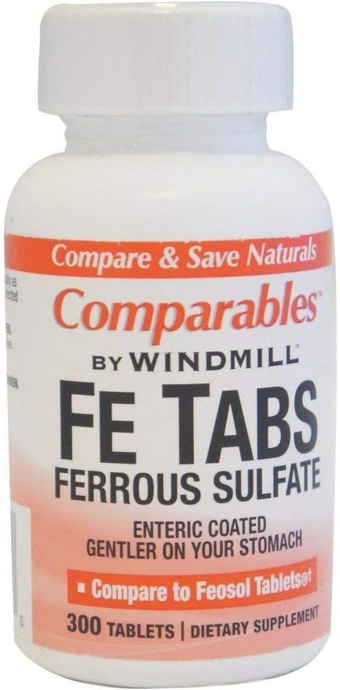 Windmill Health Products - FE Ferrous Sulfate Tablets - 300 tabs ...