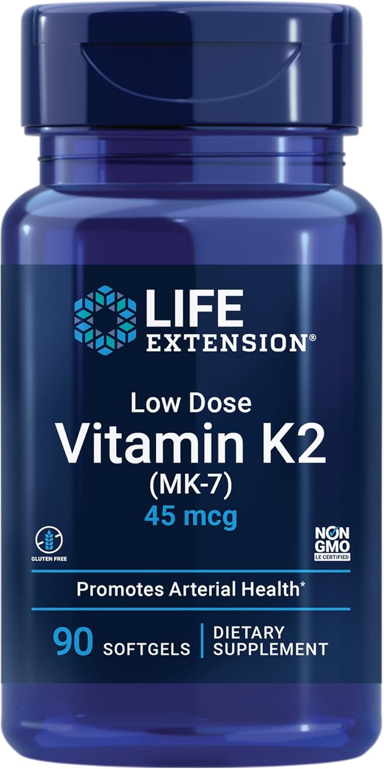 Life Extension Low Dose Vitamin K2 – Supports Arterial Health – Non-GM ...