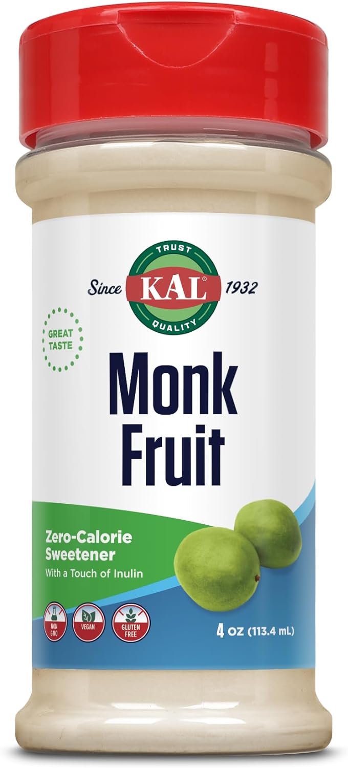 KAL Monk Fruit, Zero Calorie Sweetner with a Touch of Inulin, 4 oz ...