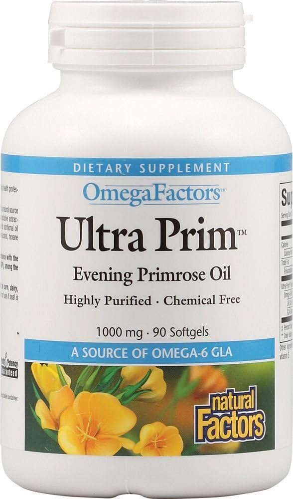 Natural Factors Ultra Prim Evening Primrose Oil 1000mg, A Natural Sour ...