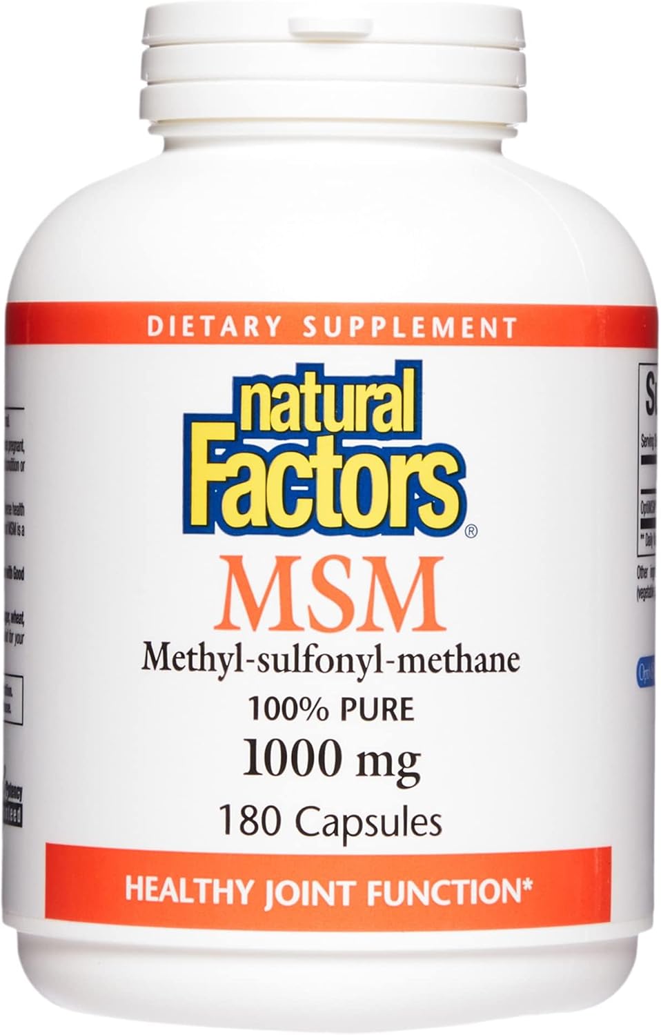 Natural Factors, MSM, Supports Healthy Joints, Hair, Skin and Nails, 1 ...