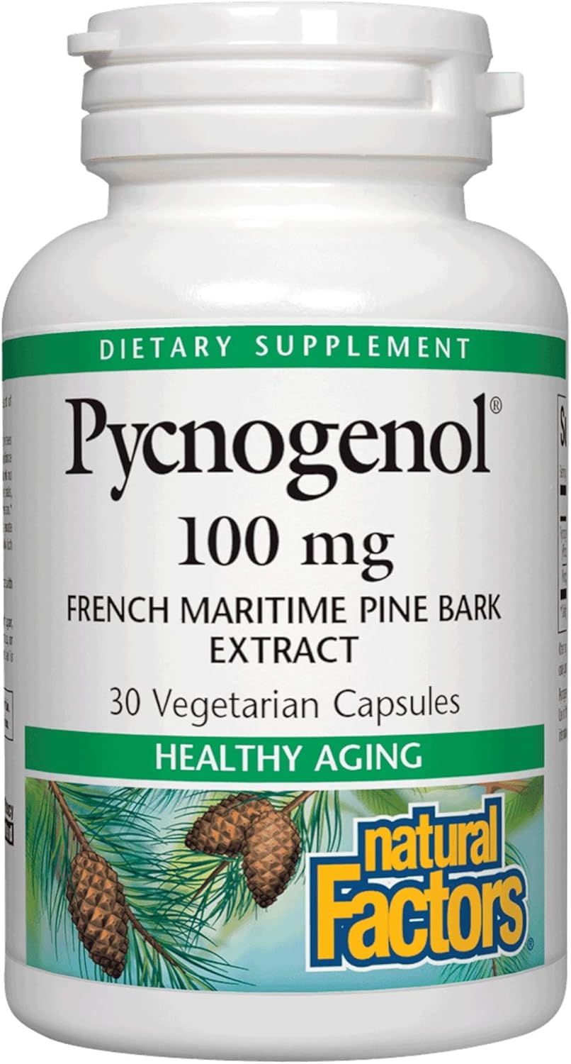 Natural Factors, Pycnogenol 100 mg, Antioxidant Support for Healthy Ag ...