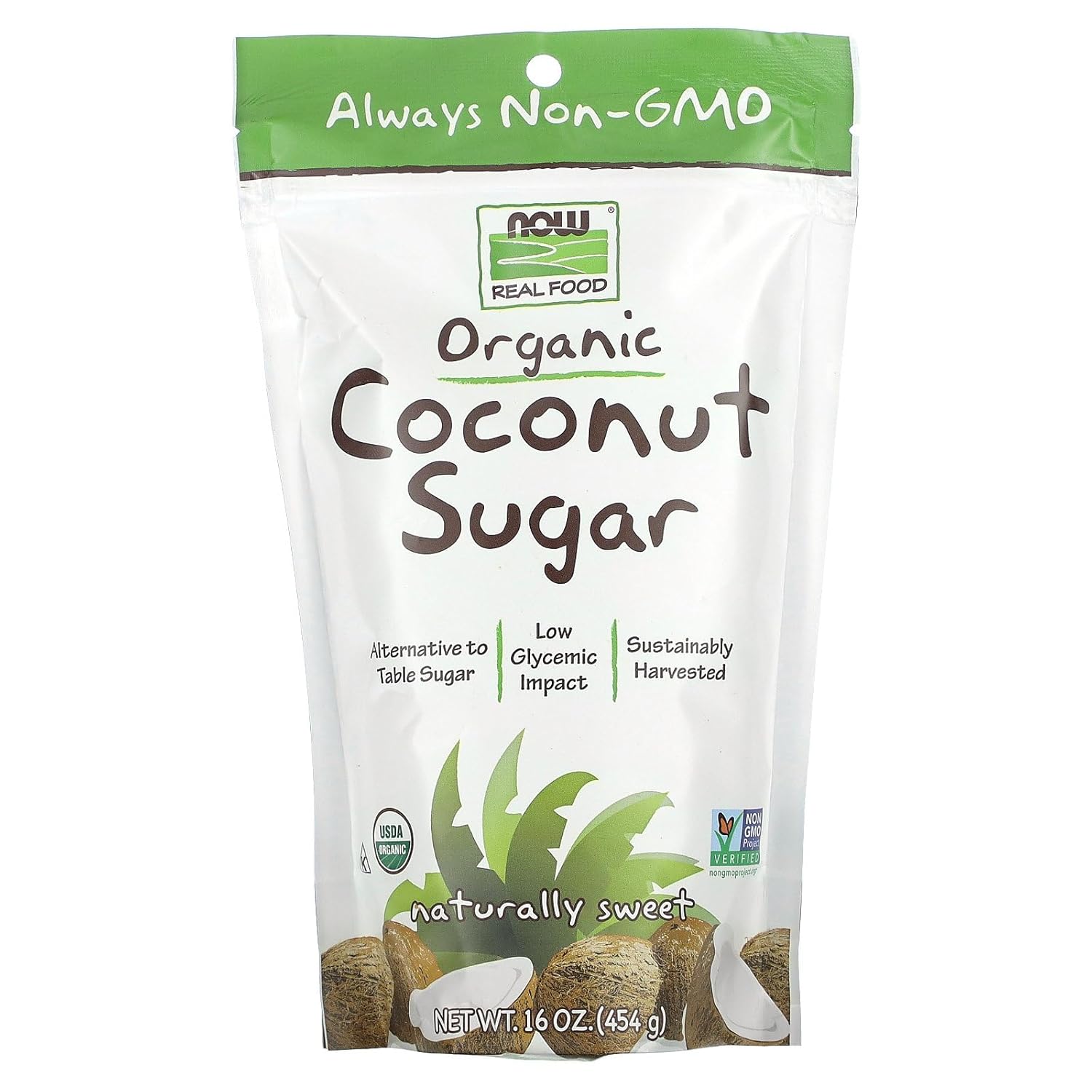 NOW Foods, Certified Organic Coconut Sugar, Alternative to Table Sugar ...