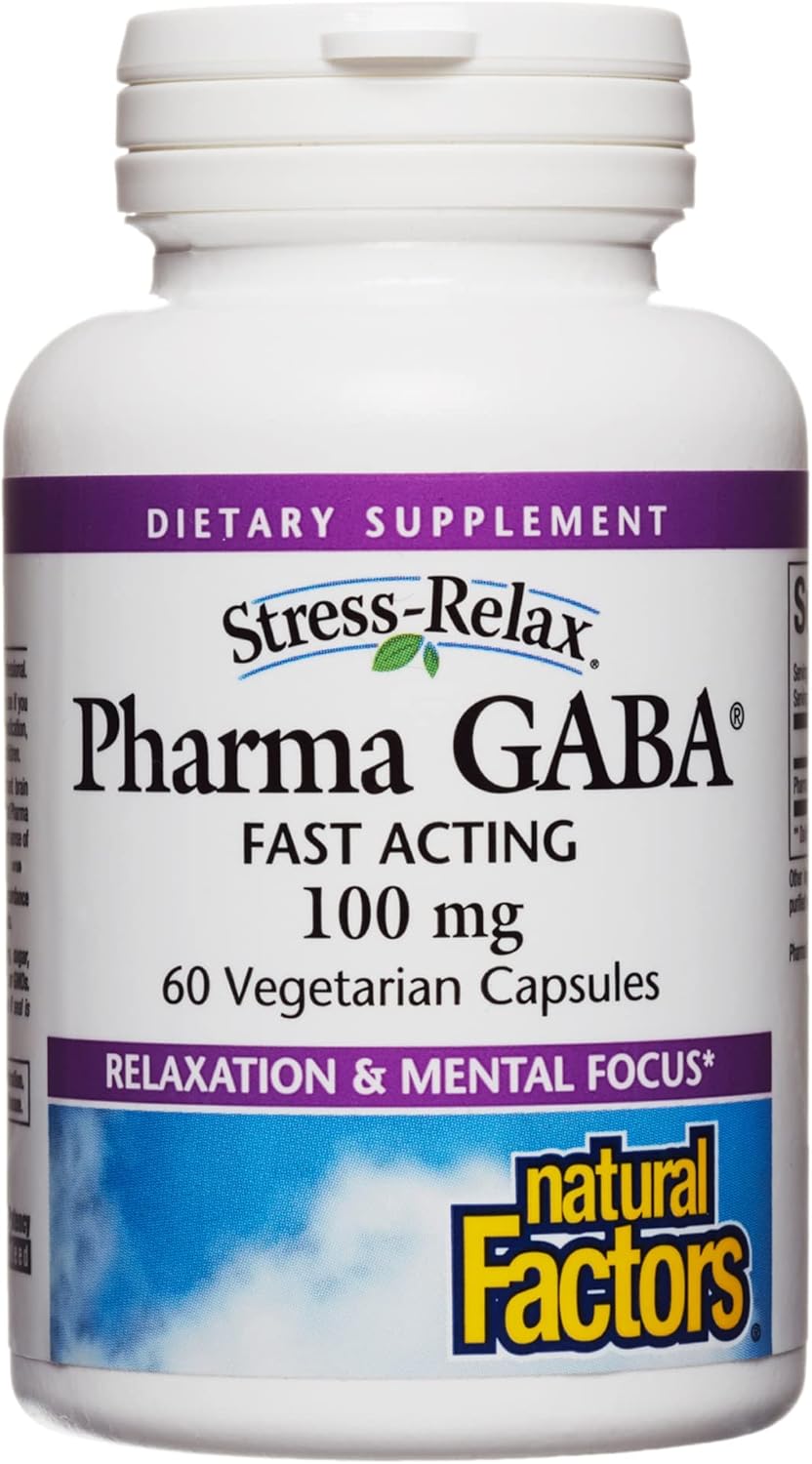 Stress-Relax Pharma GABA 100 mg by Natural Factors, Non-Drowsy Stress ...