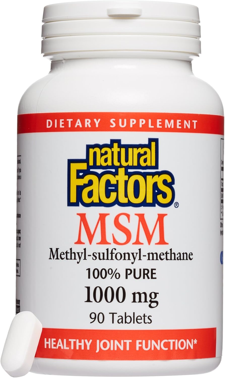 Natural Factors, MSM 1000 mg, Supports Healthy Joints, Hair, Skin and ...