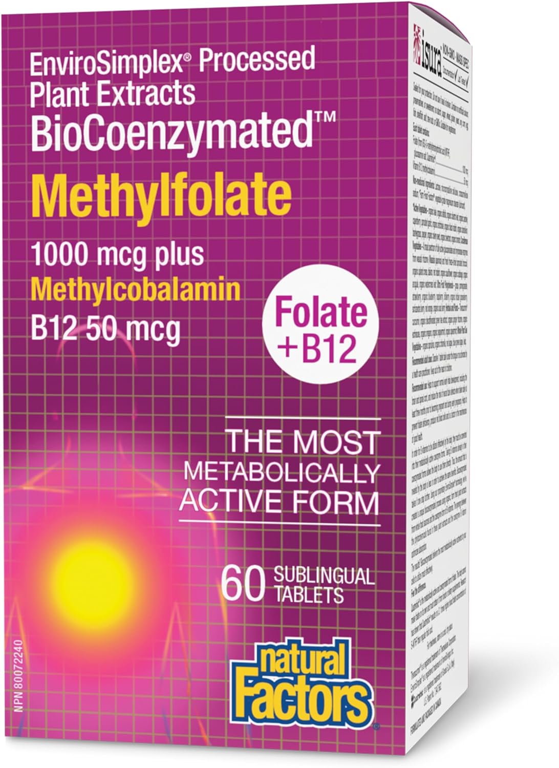 Natural Factors Biocoenzymated Methylfolate 1000Mcg, 60 CT – Highland ...