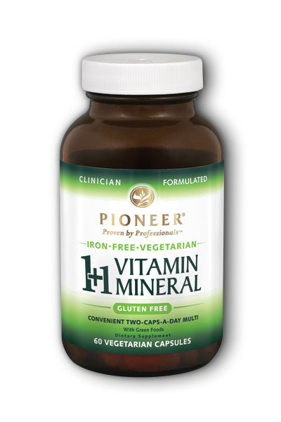Pioneer Nutriti -1 + 1 Vitamin Mineral, Veg, Iron Free 60ct – Highland ...