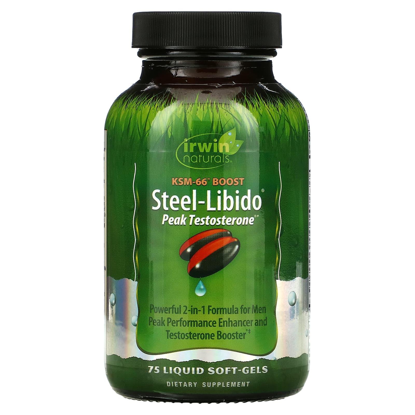 Irwin Naturals Steel Libido Peak Testosterone, KSM-66 Boost, 75 Softge ...