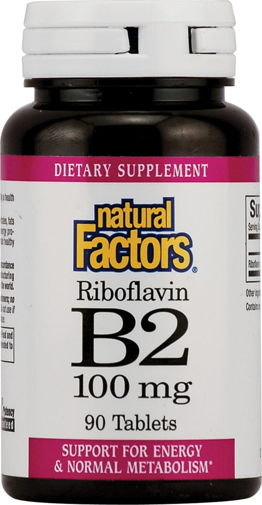 Natural Factors Vitamin B2, Riboflavin, 100 Mg, 90 Tablets – Highland ...