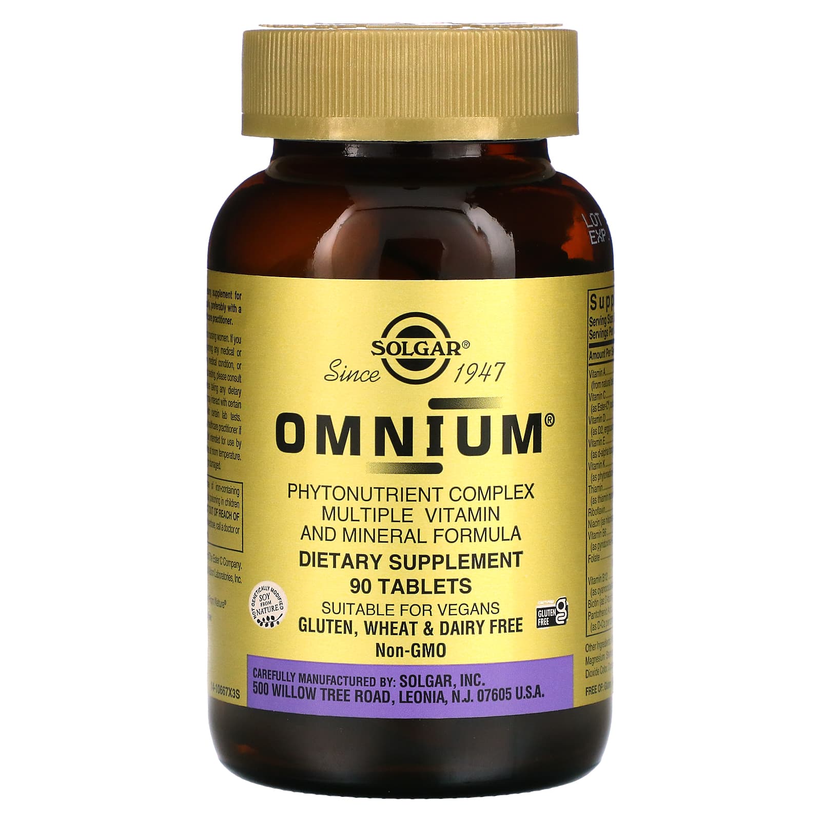 Solgar Omnium Tablets The Advanced Phytonutrient-Rich Multiple Vitamin ...