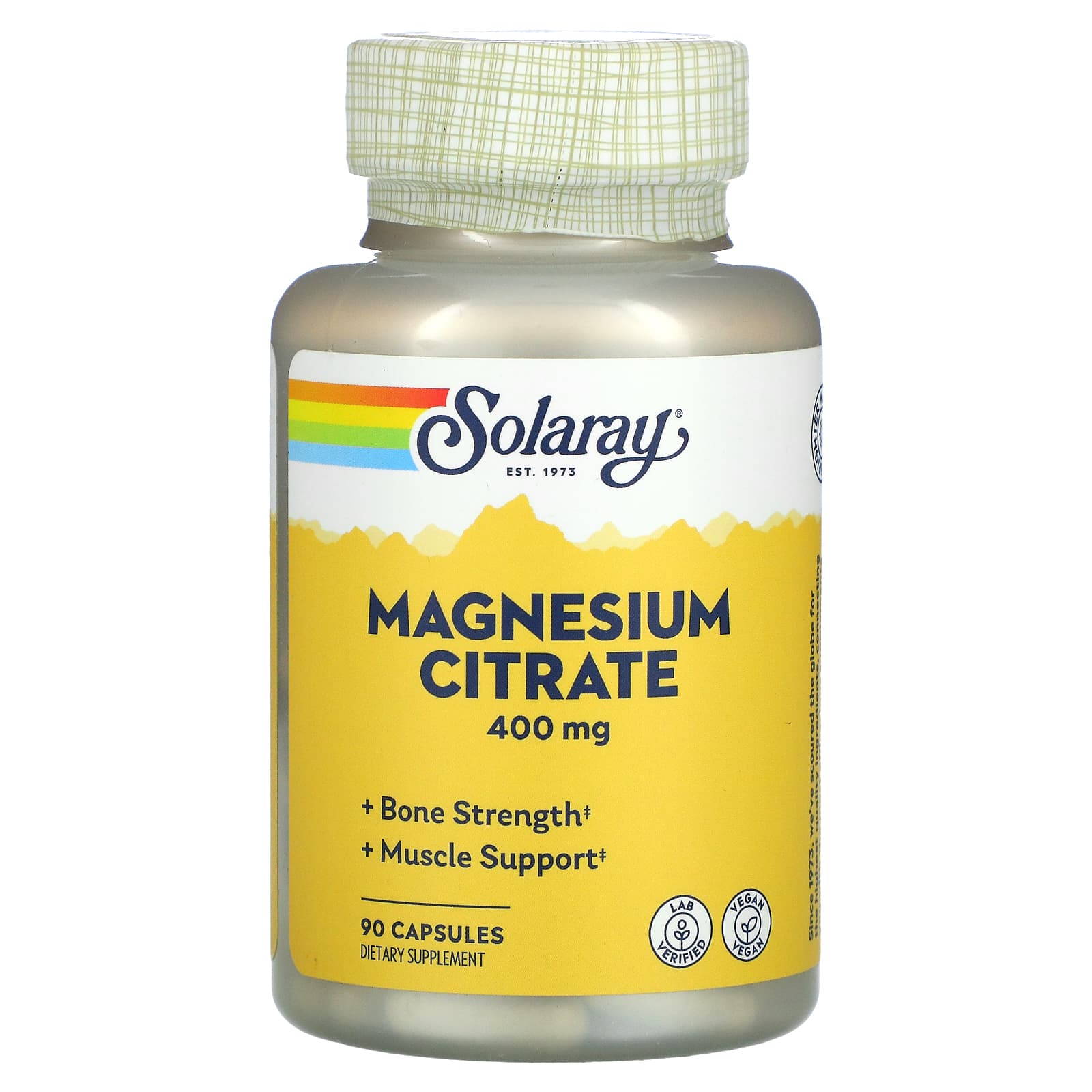 Solaray Magnesium Citrate, Veg Cap (Btl-Plastic) 400mg 90ct – Highland ...