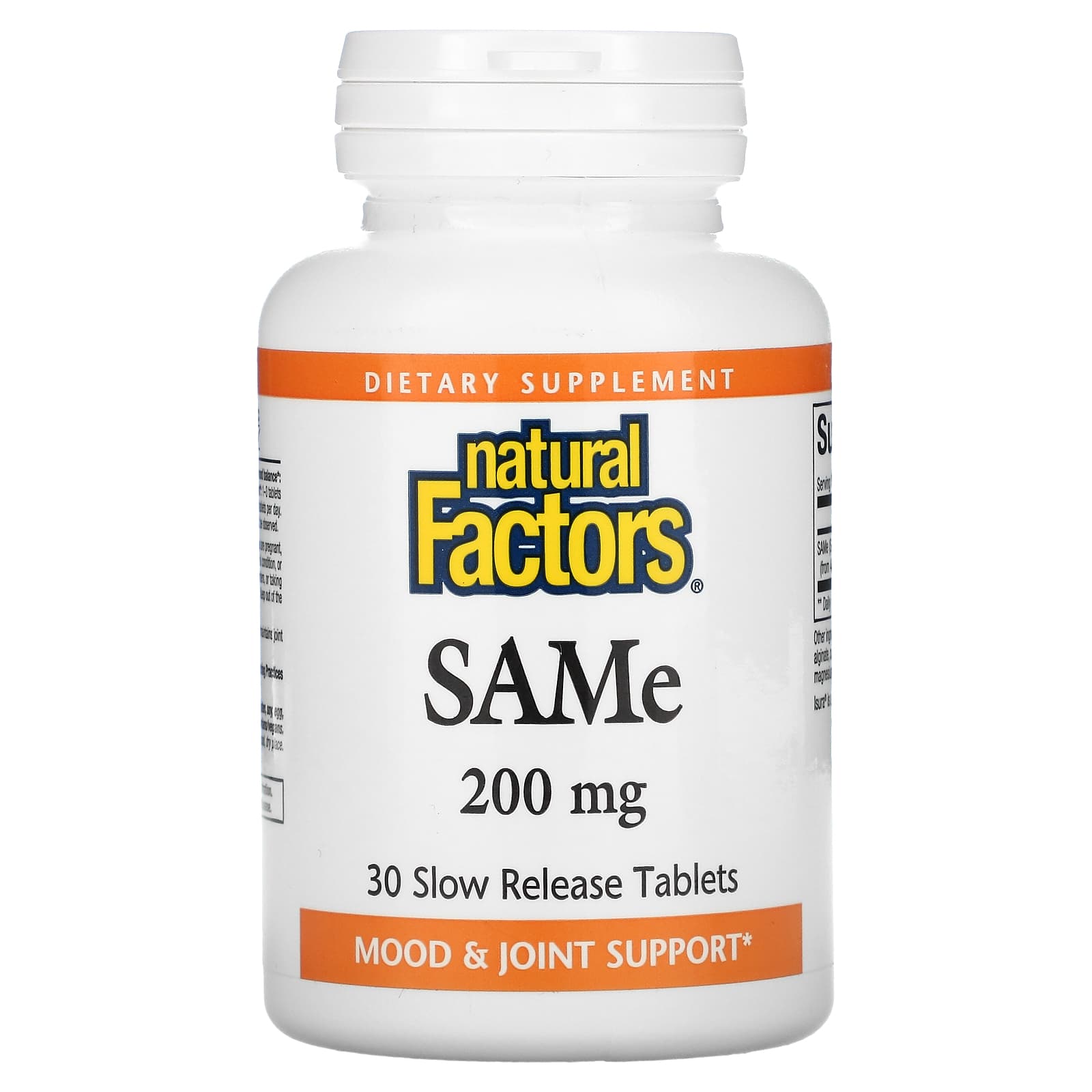 Natural Factors SAMe -- 200 Mg - 30 Enteric Coated Tablets – Highland ...