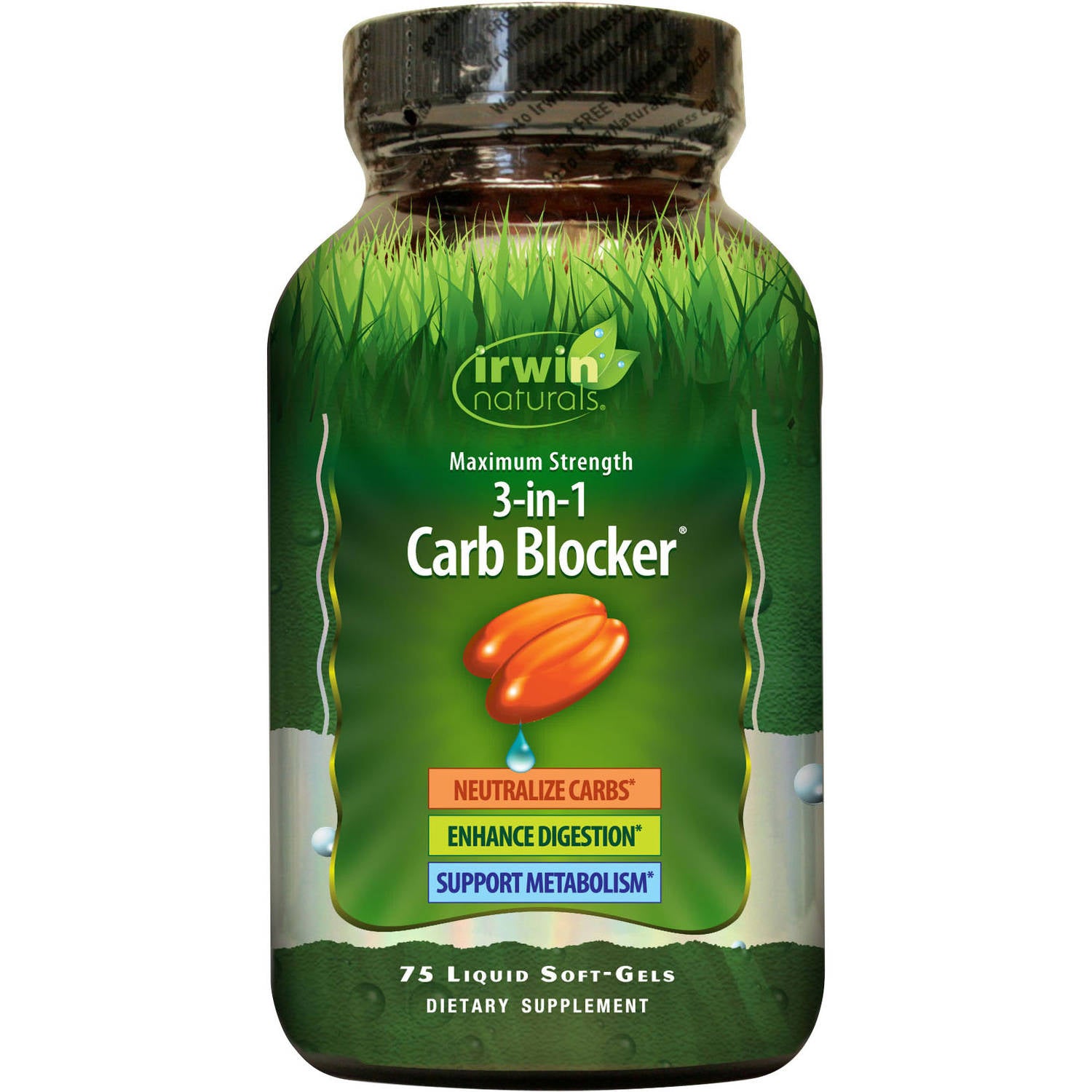 Irwin Naturals Maximum Strength 3-in-1 Carb Blocker Softgels - 75ct ...